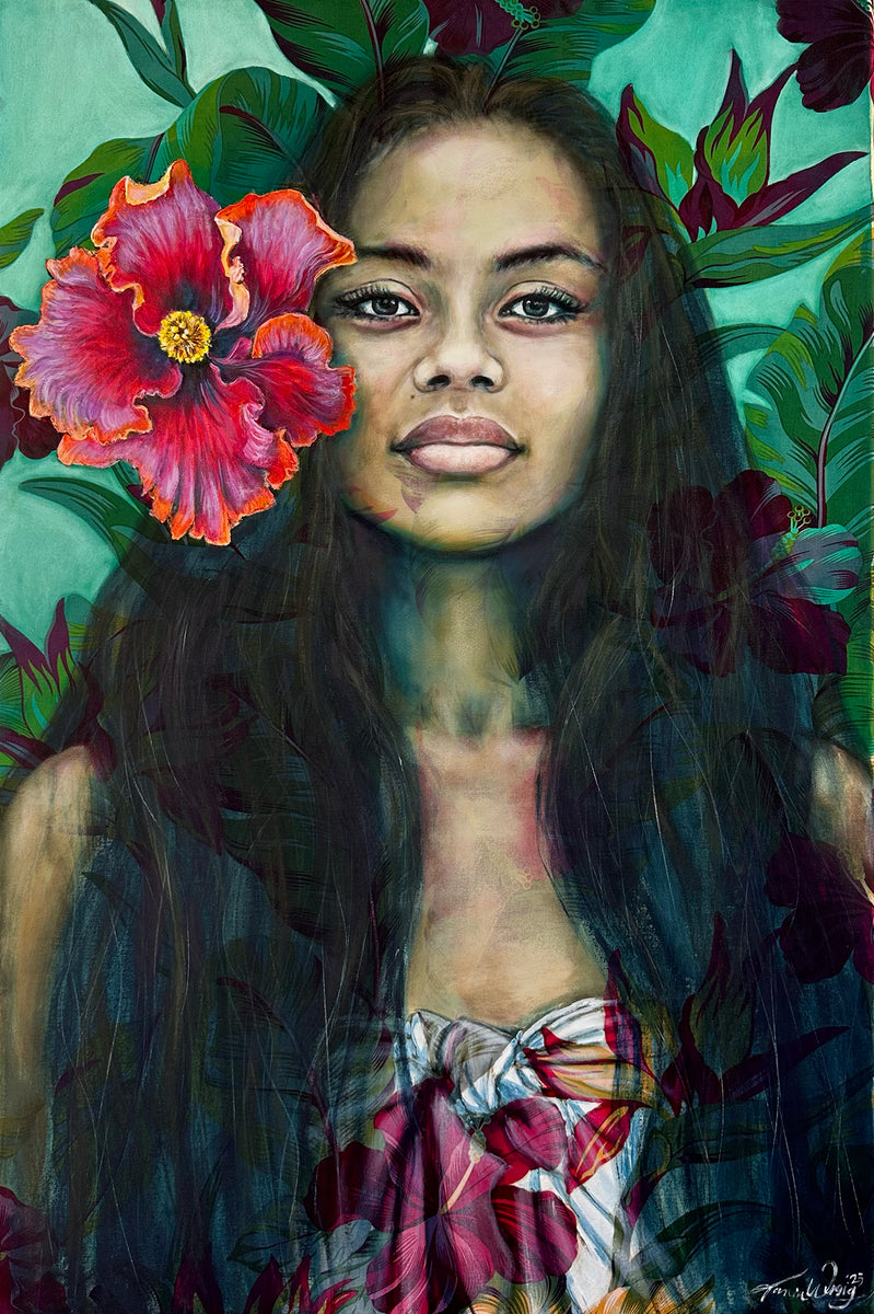 TOLI and Hidden Valley Hibiscus - Original painting – Tania Wursig Art