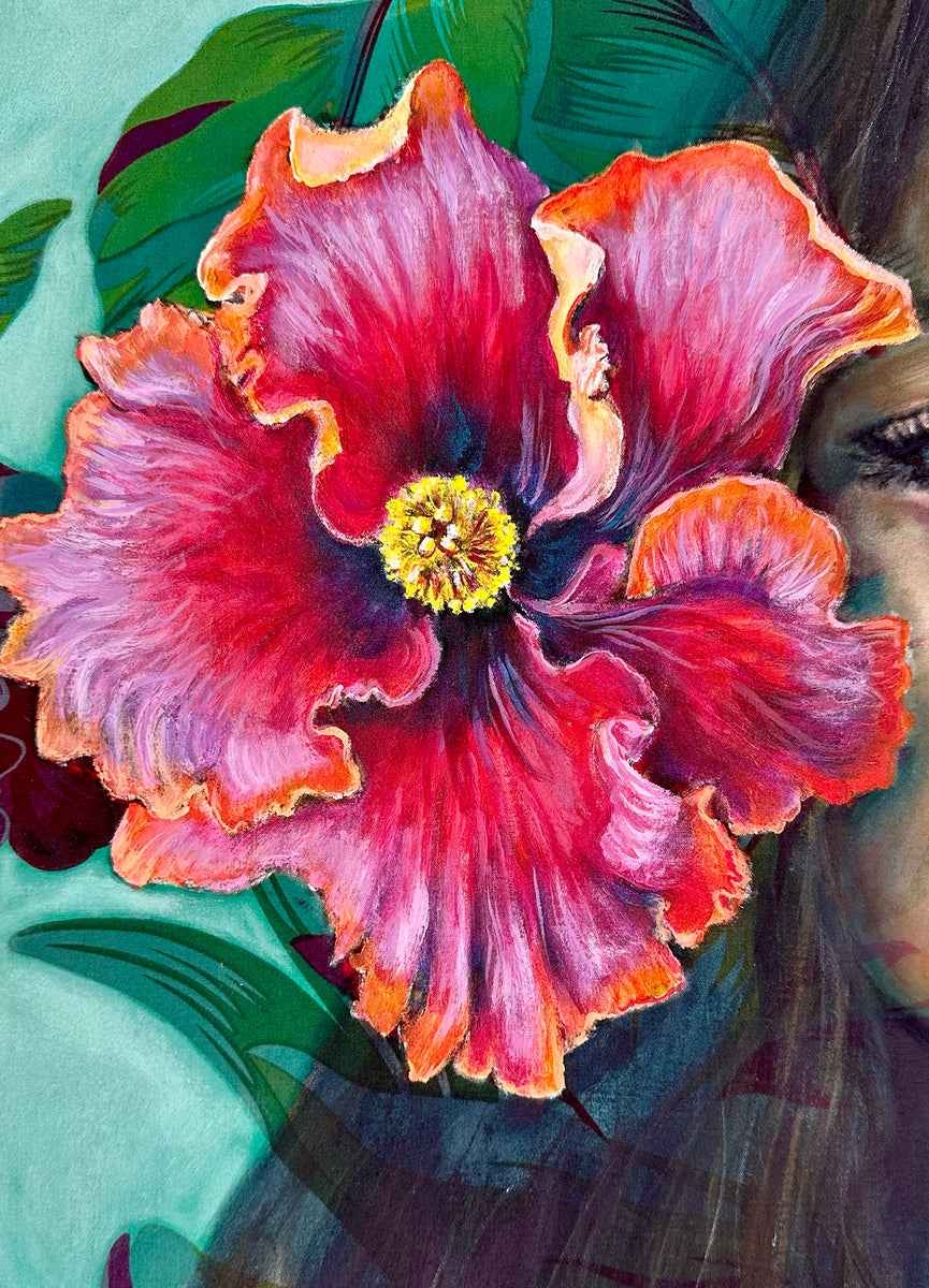 TOLI and Hidden Valley Hibiscus - Original painting – Tania Wursig Art